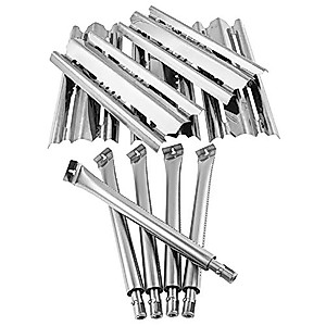 BBQration Stainless Steel Replacement Kit for Broil King 9635-84, 5-Pack 15 7/8" Heat Plates Shield and 15 13/16" Tube-in-Tube Burner Replacement for Broil King Baron 9615-54, 9235-27 and More