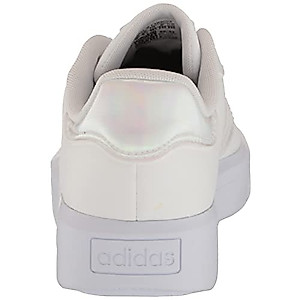 adidas Women's Court Platform Skate Shoe, White/White/Black, 9