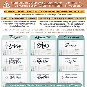 Custom Wood Name Sign for Nursery or Kids Room | Instant Font Preview + Multiple Styles Available Unpainted, Painted, or Stained | Personalized Baby Gift (Unpainted Quick Ship Name Sign)