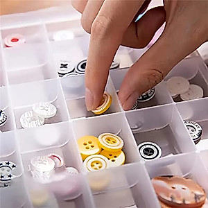 4PCS Clear Plastic Organizer Box, 24 Grids Jewelry Dividers Storage Container DIY Parts Storage Box for Bead, Rings, Jewelry,Screws, Handicrafts