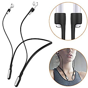 HALLEAST Compatible Earbuds Strap Silicone Band Wire Cable Connector Earphone Sports Neckband Replacement for Airpods Pro2/ Pro/3/2/1 (Black/White)