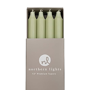 Northern Lights Candles - 12" 12pk Tapers - Sage Green - 72761