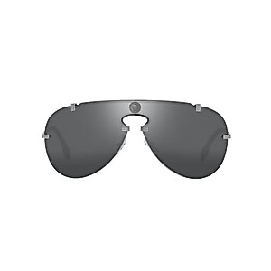 Versace Man Sunglasses Gunmetal Frame, Grey Mirror Black Lenses, 0MM