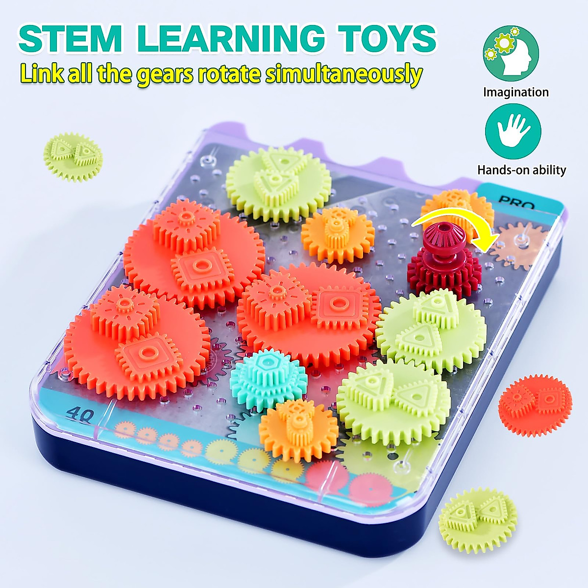 IIROMECI Gears Toys for Kids, STEM Educational Toys for Toddlers, Logical Thinking Puzzle Games, Creative Learning Toy Set for Boys and Girls, Smart Toys for Children Ages 5+