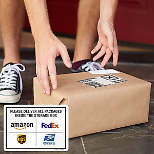 SmartSign 10 x 14 inch “Please Deliver All Packages Inside The Storage Box” Metal Sign with Delivery Logos, 40 mil Laminated Rustproof Aluminum, Multicolor, Made in USA