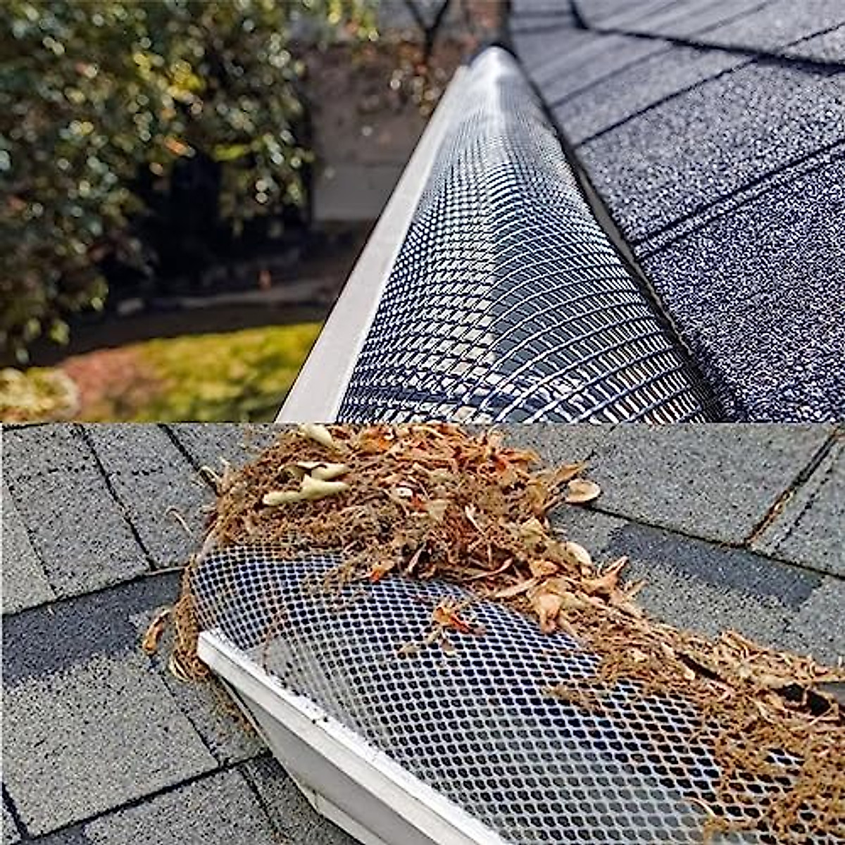 6 inch x 25 feet Aluminum Gutter Guard Mesh Roll, Leaf Guards for Gutters Gutter Covers Screen Rain Gutter Protector downspout Guard.