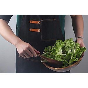 MALL GLOBAL 3 Piece Acacia Wood Salad Serving Bowl Set, Large Bowl for Fruit, Big Wooden Mixing Bowl for Kitchen, Big Salad Bowl with Serving Utensils.