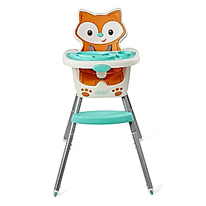 Infantino Grow-with-Me 4-in-1 Convertible High Chair, Fox-Theme, Space-Saving Design, Booster and Toddler Chair, for Infants & Toddlers 3M-36M