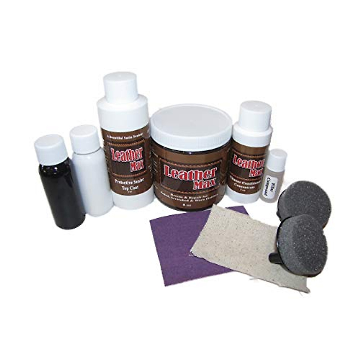Leather Max Large Project Leather and Vinyl Repair Kit - Restorer of Your Furniture, Jacket, Sofa or Car Seat, Super Easy Instructions, Restore Any Material, Bonded, Pleather, Genuine (Wine)