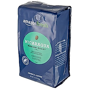 Amazon Fresh Direct Trade Nicaragua Ground Coffee, Medium Roast, 12 Ounce (Pack of 3)