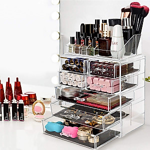 HBlife Makeup Organizer, 360 Degree Rotating Perfume Organizer Clear