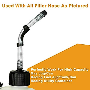 Hose Bender For Racing Fuels Jug/Tank, Utility Container/Jug, Gas Can/Jug, Perfect Angle Makes Filling MUCH Easier, Simple But Super Effective (4 PACK)