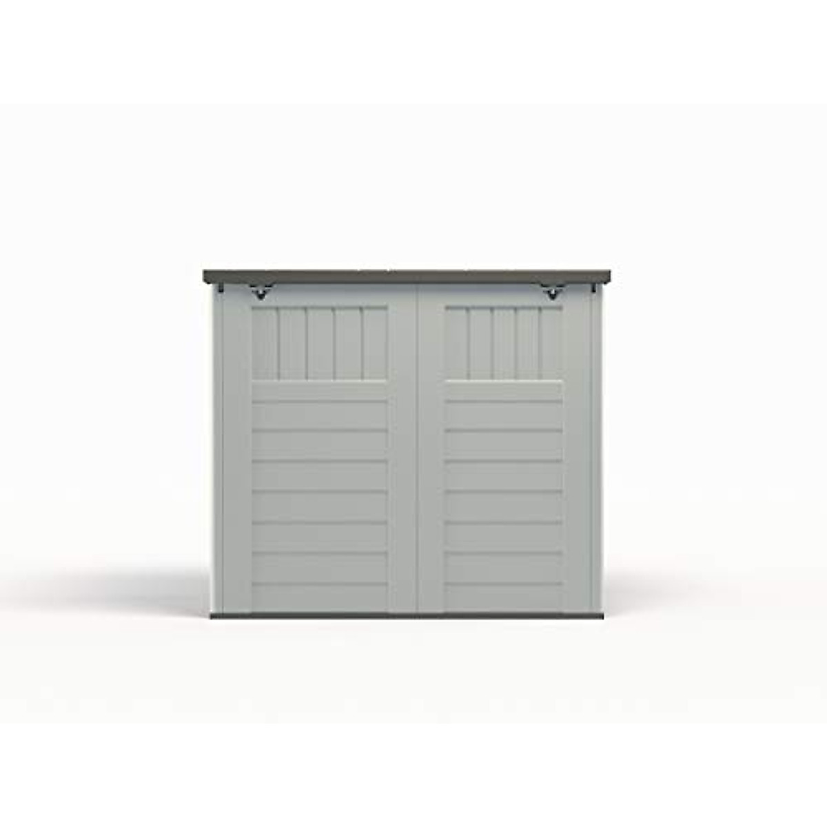 Suncast Horizontal Outdoor Storage Shed for Backyards and Patios 34 Cubic Feet Capacity for Garbage Cans, Tools and Garden Accessories, No Size, Vanilla