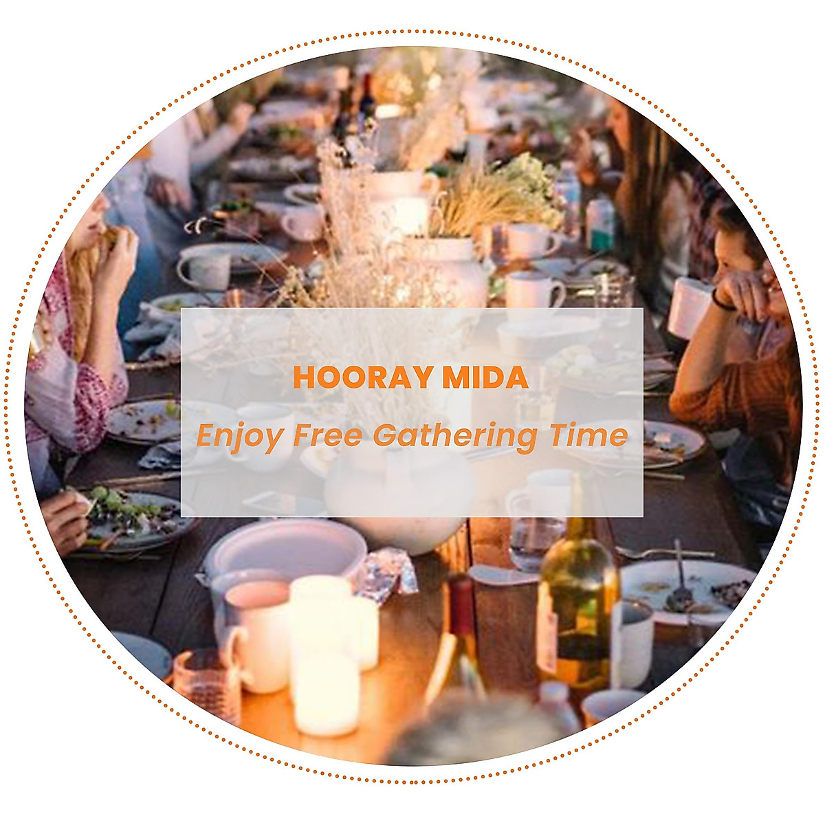 hooray mida 100% Compostable Plates, Disposable Paper Plates 125-Count - Heavy Duty, Biodegradable Plates Made of Bagasse - Eco Friendly and Sustainable (Natural, 7 inch)