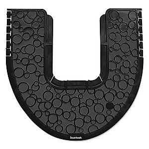 Boardwalk CMBB Commode Mat 2.0, Absorbant, Rubber, 22 x 22, Black, 6/Carton