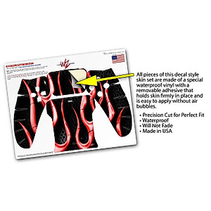 WraptorSkinz Skin Wrap compatible with Sony PS5 DualSense Controller Metal Flames Red (CONTROLLER NOT INCLUDED)