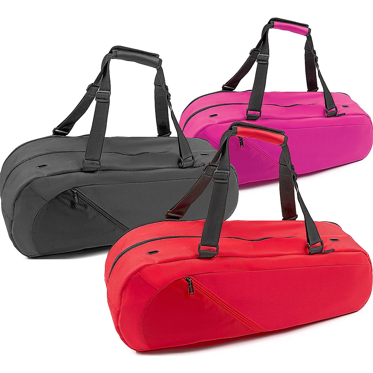 Athletico Tennis Bag and Racketball Bag - Tennis Bags for Women and Men to Hold Tennis Racket, Racquetball Racket, Pickleball Paddles and Other Equipment or Gear (Black)