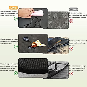 3 Layers Under Grill Mat for Outdoor Grill - 60 x 40 Inches, Large Fireproof Oil-Proof BBQ Grill Pad for Floor Deck Patio Protector, Fire Pit Mat for Indoor Fireplace, Ourdoor Charcoal Gas Grills