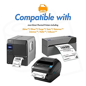 2.25" x 1.25" Direct Thermal Label - Compatible with Rollo Label Printer & Zebra Desktop Printers – 1” Core, UPC Barcode Shipping Address SKU Sticker, Adhesive & Perforated - 4 Rolls, 1000/Roll