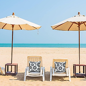 JASEN Black and White Floral Outdoor Pillow Cover, Outdoor Pillow Covers 18x18 Waterproof Set of 2, Decorative Throw Pillow Cover for Outside Patio Furniture Garden (No Inserts)