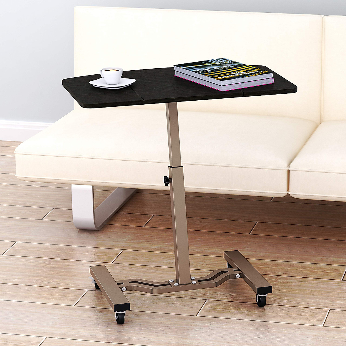 Le Crozz Height Adjustable Mobile Laptop Stand Desk Rolling Cart, Height Adjustable from 28'' to 33''