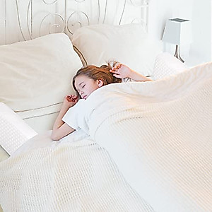 YENING Baby Bed Bumpers for Toddlers Foam Bed Guard Rail for Kids Bed Toddler Bed Bumper for Twin Full Queen King Size Bed White, 1-Pack