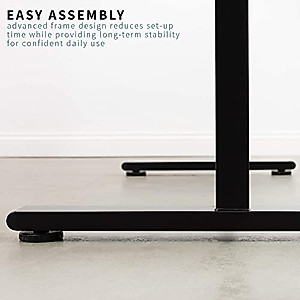 VIVO Height Adjustable 55 x 24 inch Standing Desk, Hand Crank Sit Stand Home Office Workstation with Frame and Solid One-Piece Table Top, Black, DESK-M55TB