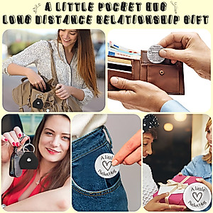 Sureio Pocket Hug Token Long Distance Relationship Keepsake Stainless Steel Double Sided Inspirational Gift with Keychain (Sobriety)