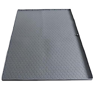 Under Sink Mat 34x22in Silicone Waterproof Mat with Drain Hole Kitchen Cabinet Liner Protector Under Sink Tray for Bathroom Kitchen