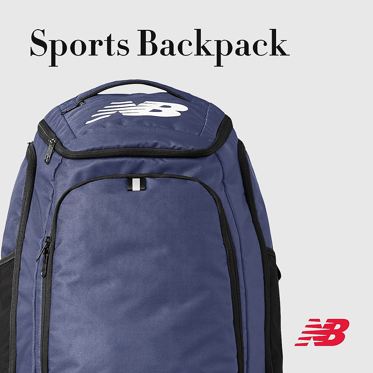 New Balance Sports Backpack, Team Travel Gym Bag for Men and Women, Grey, One Size