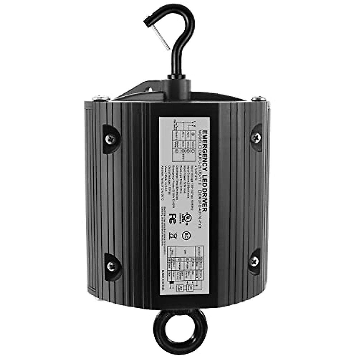 40W Emergency LED Driver AC Input 100-347V Output DC170V Emergency Backup Battery Emergency Driver for UFO LED HIGH Bay Light UL Listed