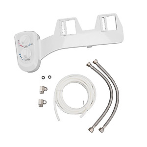 Bidet Attachment,Toilet Bidet Double Knob Movable Nozzle,Non Electric Self Cleaning Bidet Attachment for Home Bathroom