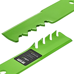 8TEN LawnRAZOR Mower Blade for Wright Stander 1520842 71440003 Husqvarna iZ4217 539101733 539102093 (Toothed Mulching) 2 Pack