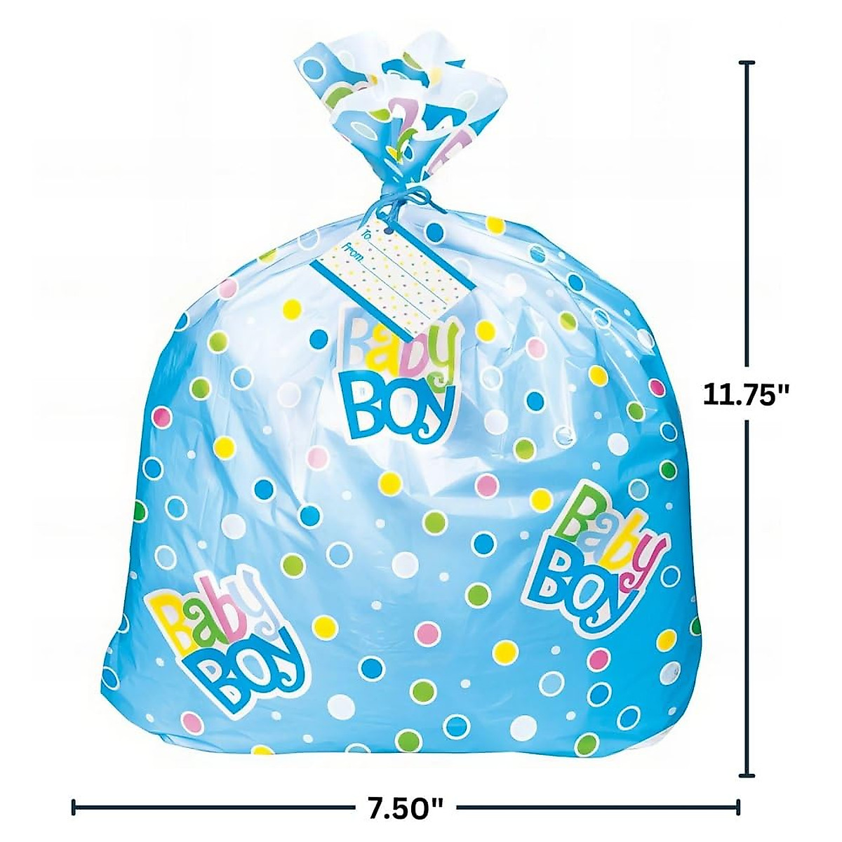 Jumbo Plastic Blue Polka Dot Boy Bag