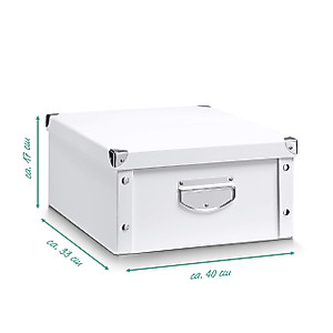 Zeller 17764 Storage Box 40 x 33 x 17 cm White Cardboard