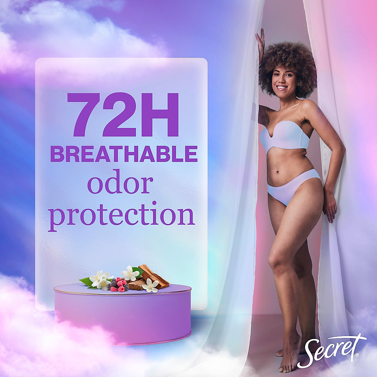 Secret Fresh Antiperspirant Deodorant for Women, 72hr Breathable Sweat & Odor Protection, Instant Freshness & Gentle, PH Balancing Minerals, Clear Gel, Refreshing Berry Scent, 2.6 oz (Pack of 2)