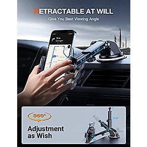 TORRAS Silicone Phone Mount for Car [Anti-Slip & Anti-Scratch] Cell Phone Holder Mount [Thick Case Friendly] Universal for Dashboard Air Vent Windshield iPhone 14 13 12 Pro Max Samsung Galaxy S22