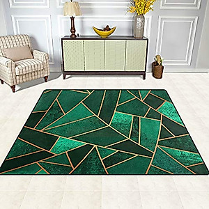Emerald and Copper Area Rug 5'x 7', Educational Polyester Area Rug Mat for Living Dining Dorm Room Bedroom Home Decorative