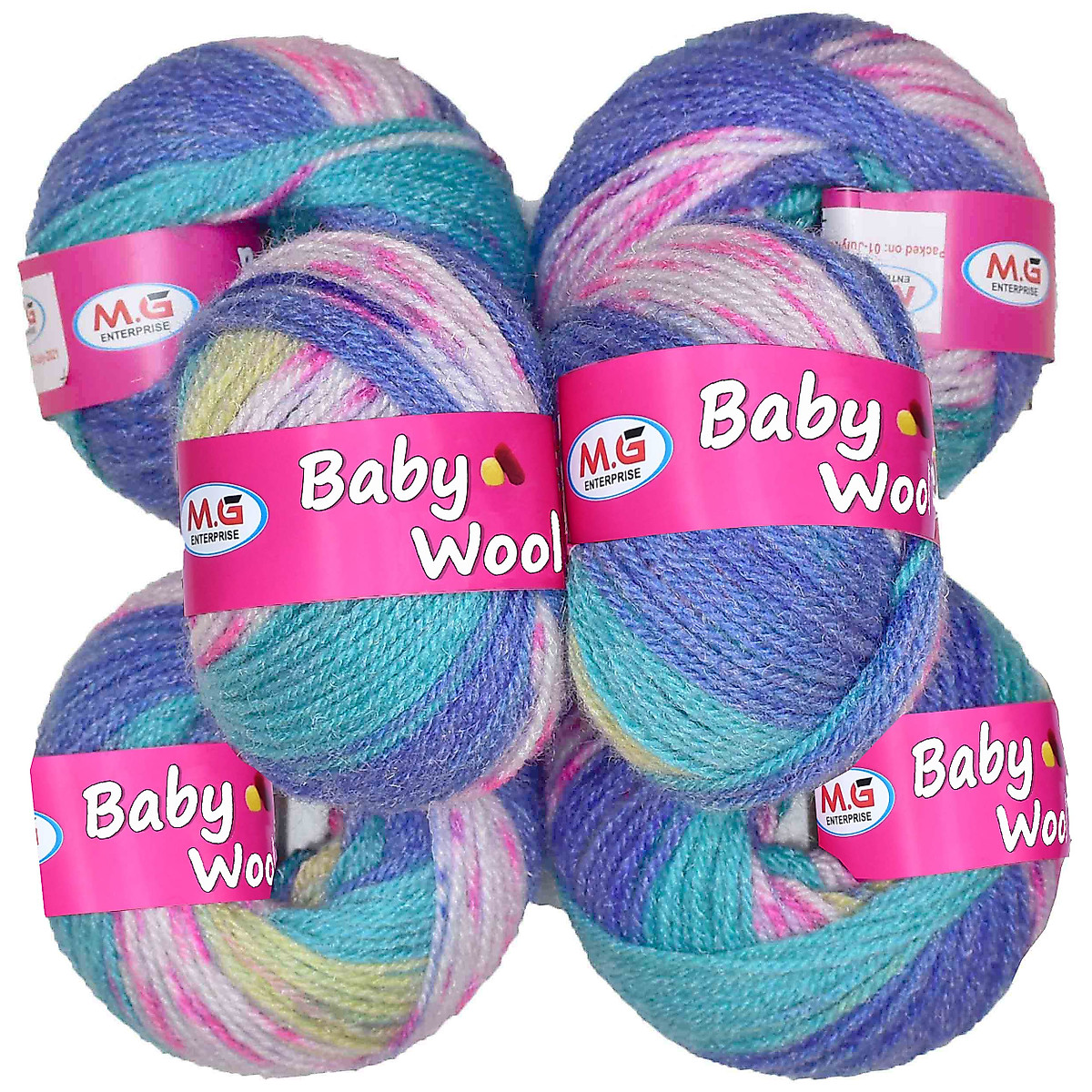 M. G ENTERRPISE Premium Baby Acrylic Wool PB-3 (200 gm) Baby Wool 4 ply Wool Ball Hand Knitting Wool/Art Craft Soft Fingering Crochet Hook Yarn, Needle Knitting Yarn Thread Dye N