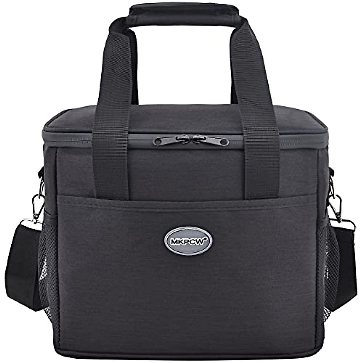 MKPCW Reusable Lunch Bag Insulated cooler Lunch Box Internal leak proof with Adjustable Shoulder Strap for Men Women (Black)