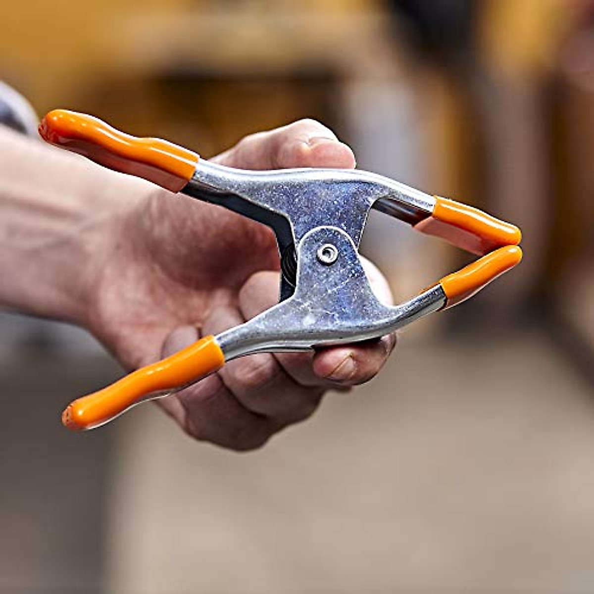 Adjustable Clamp Co Jorgensen 3202-HT 2-Inch Spring Clamp with Handle and Tip,Silver/Orange