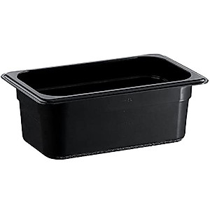 TrueCraftware – 1/4 Size 4” Deep Polycarbonate Food Pan Black Color -Restaurant Commercial Hotel Pans for Food Prep Fruits Vegetables Beans Corns