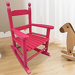 Singoulity Kids Rocking Chair, Toddler Kids Rocking Chair, Childrens Rocking Chair with Classic Rocker and Hardwood Construction (Red)