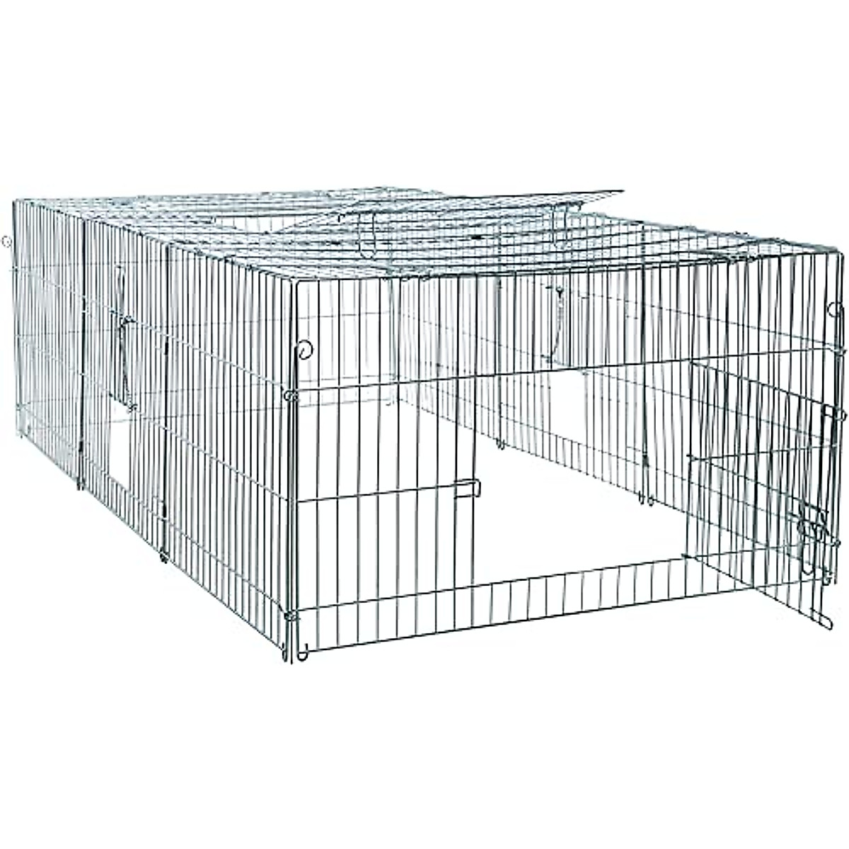 TRIXIE Enclosed Outdoor Run- 34 cu. ft., Galvanized Metal Cage, Portable Pen for Rabbits or Guinea Pigs