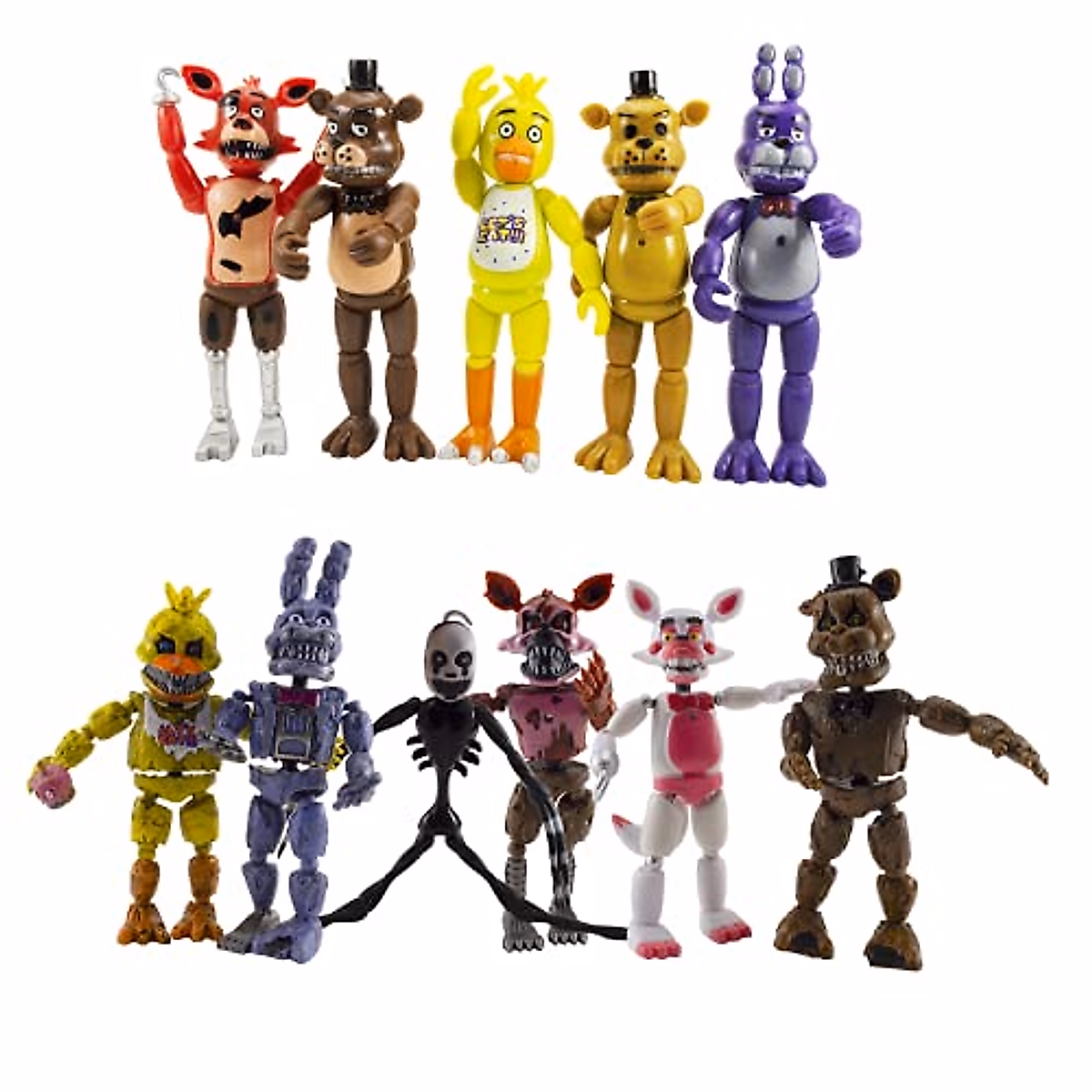 Toysvill FNAF Action Figures (Set of 11pcs) Inspired by Five Nights at Freddy's Toys, Jointed Dolls Perfect Collection and Gift
