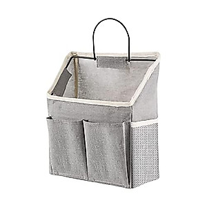 Canvas Door Closet Hanging Storage Basket Bag Pouch for Jewelry,Chargers,Mail,Keys,etc Wide Application Multiple Functions Durable, Grey