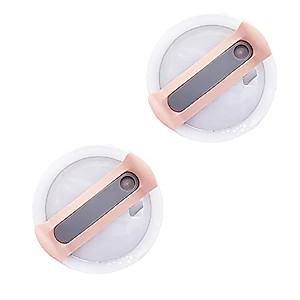 40 OZ Tumbler Lid Compatible for Stanley Quencher, 2 Pack Spill Proof Splash Resistant Stainless Steel Tumbler Covers Fit for Stanley and More Coffee (Pink-grey)