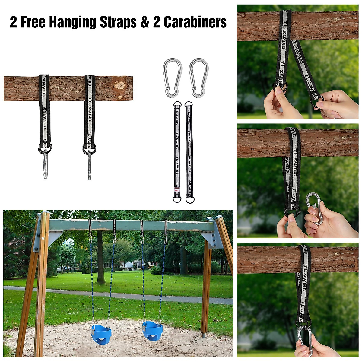 RedSwing Heavy-Duty High Back Half Bucket Toddler Swing Seat with Coated Swing Chains and Safety Strap