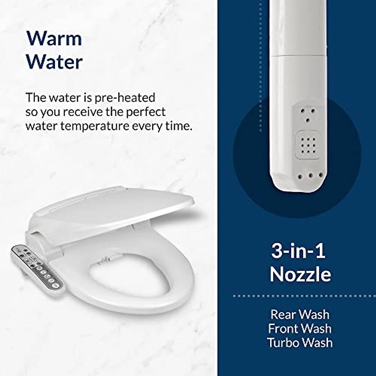 Bio Bidet by Bemis BB-800 Bidet Toilet Seat, Adjustable Warm Water, Elongated, White