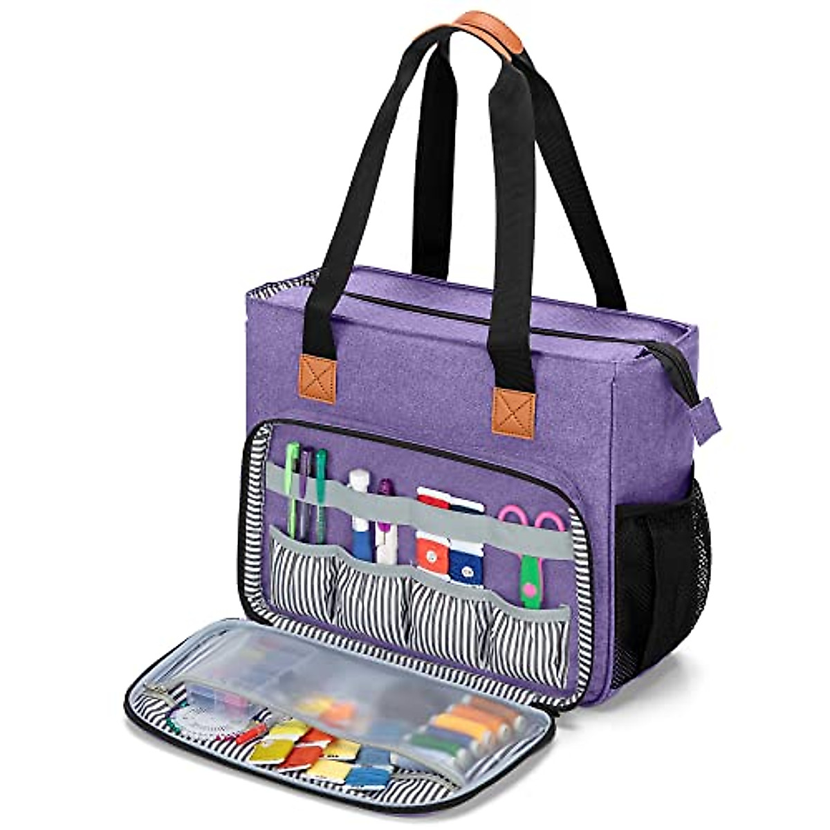 Luxja Embroidery Project Carrying Bag, Embroidery Kits Storage Bag (Bag Only), Purple